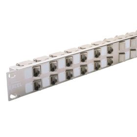 Excel 24-port Angled Unloaded 1U (UTP) Keystone Frame